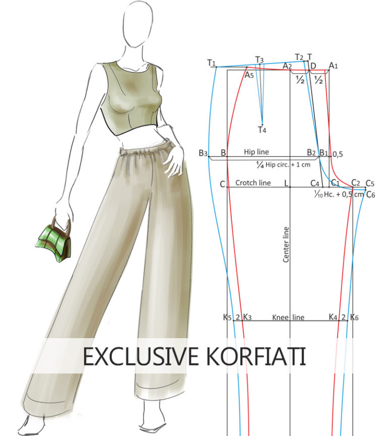 Women's trousers pattern sewing school of Anastasia Korfiati