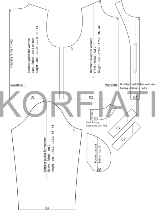 PDF Women's Bomber Jacket Pattern - Anastasia Korfiati Sewing School