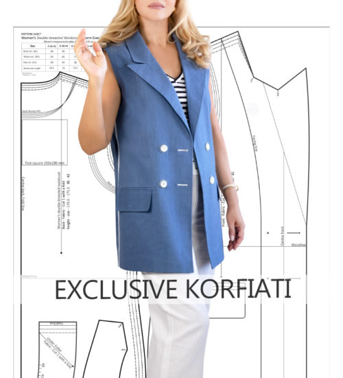 Waistcoat PDF Pattern in 36-42 sizes! Anastasia Korfiati Sewing School