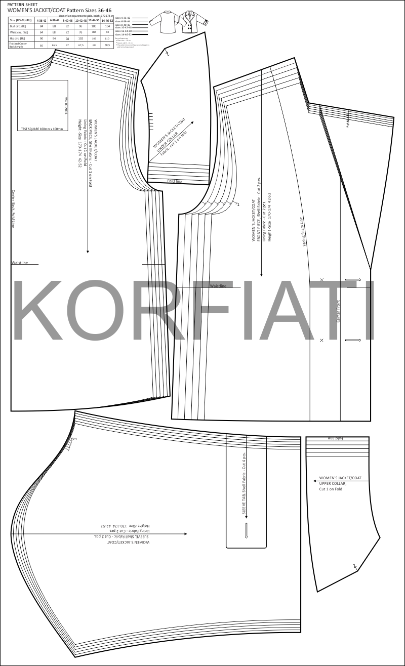 Ready-to-Download Double-Breasted Jacket/Coat Pattern - Korfiati Sewing
